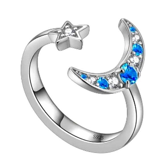 Happy🌛Moon°•. | Jewelry | S925 Sterling Silver Blue Moon Adjustable ...